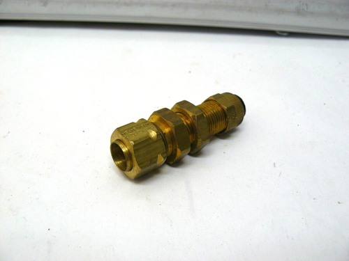 Parker 62PCABH-6 Brass Poly-Tite 3/8" Tube-Compression Fitting Bulkhead ...
