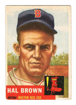 1953 Topps #184 Hal Brown Pitcher - Boston Red Sox Original Vintage ...