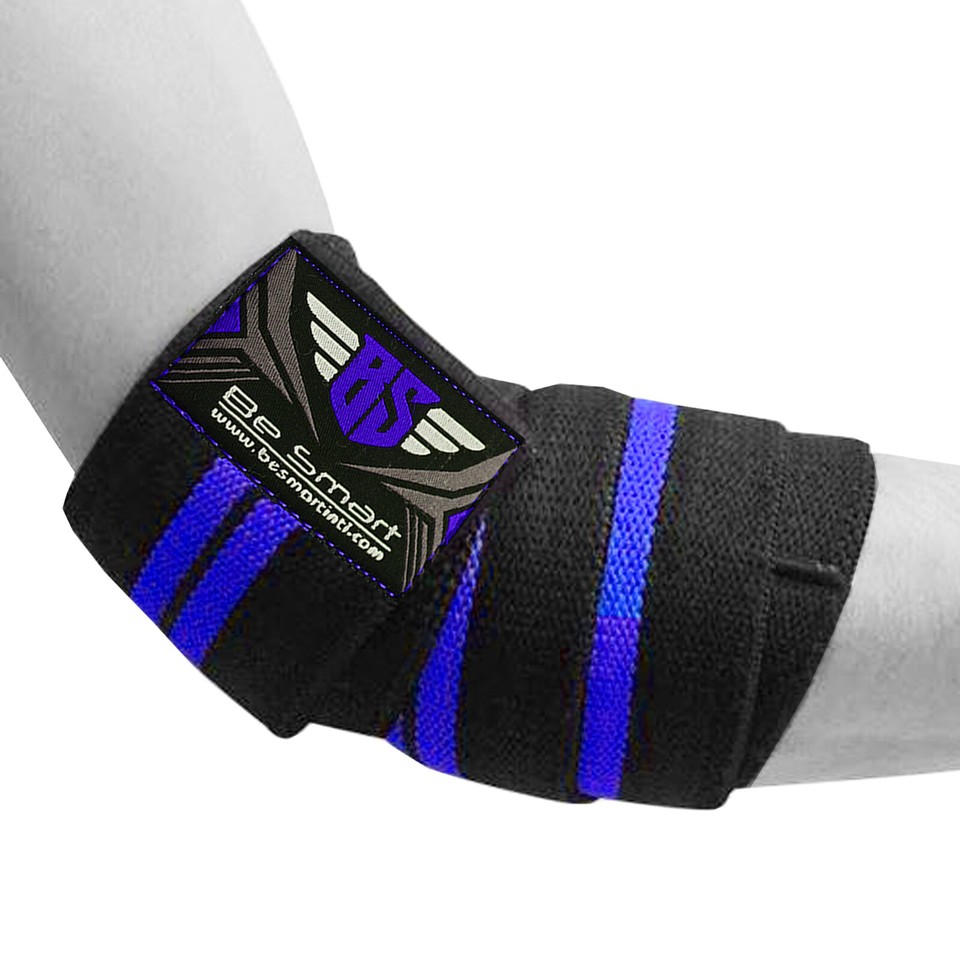 HEAVY DUTY ELBOW SLEEVES SUPPORT WRAPS STRAPS GYM POWER WEIGHT LIFTING ...