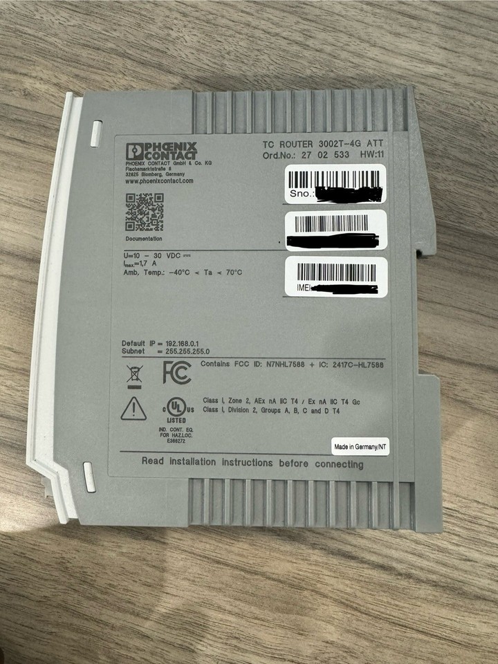 PHOENIX CONTACT TC ROUTER 3002T-4G ATT 2702533 | eBay