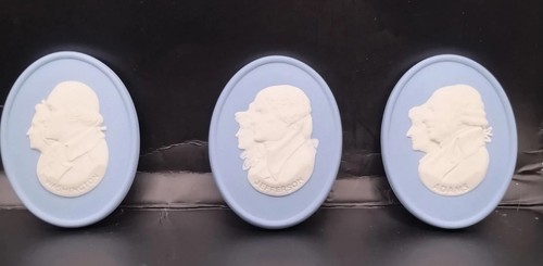 3 Wedgwood Jasperware US Presidents Washington, Adams, Jefferson ...