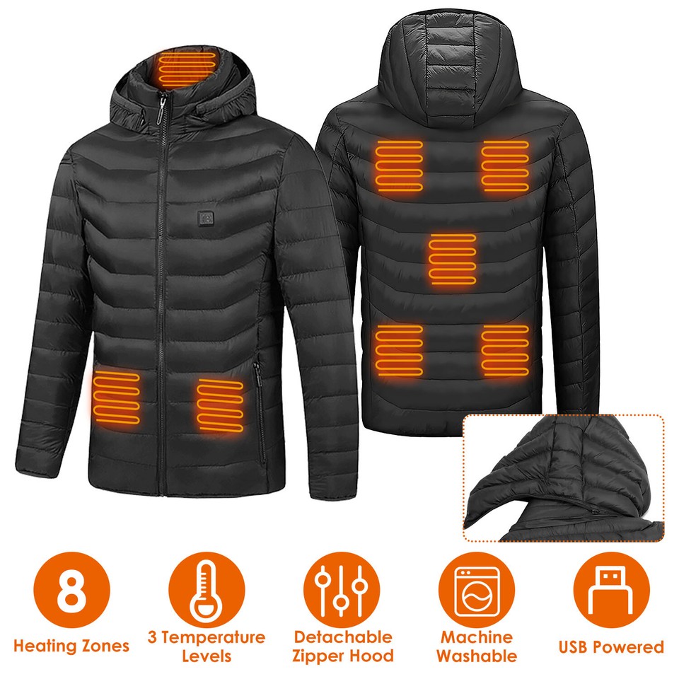 Heated Coat Winter Body Warm Electric USB Jacket Men Women Thermal ...
