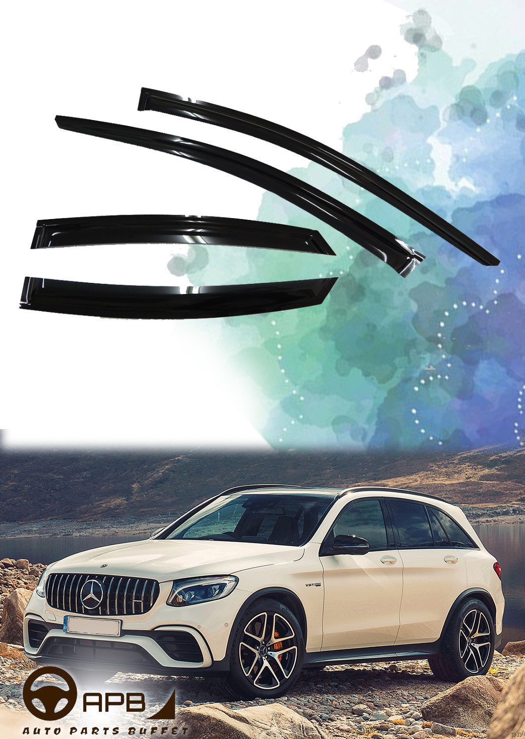 For Benz GLC 16-18 Deflector Window Visors Guard Vent Weather Shield | eBay