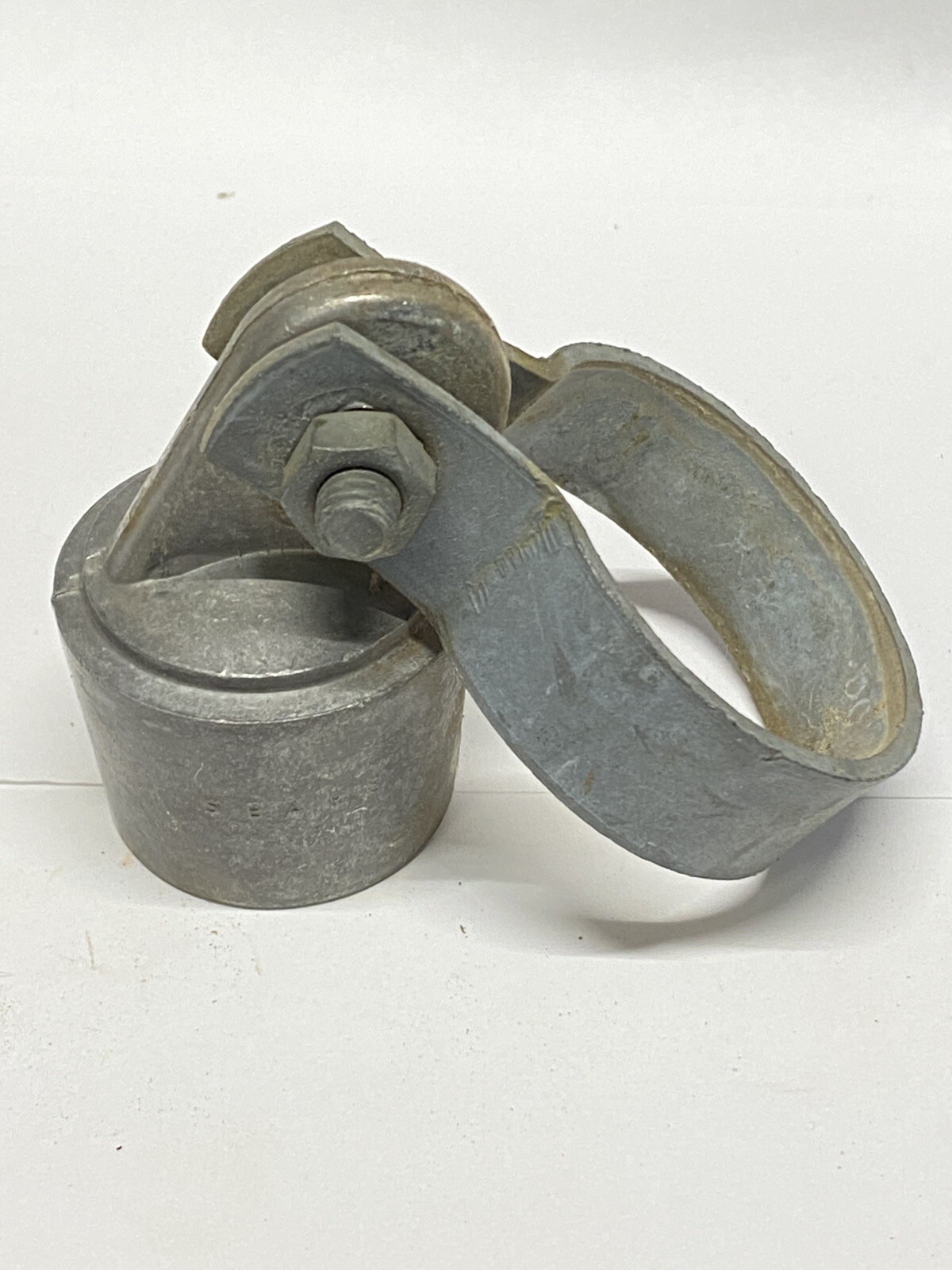 Vintage Sears Chain Link Rail End Assembly 1-7/8" Brace Band 1-1/4 ...