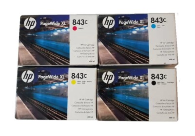 4 x Original Ink HP PageWide XL 4000 4100 4500 5000 / No. 843C INK Date ...