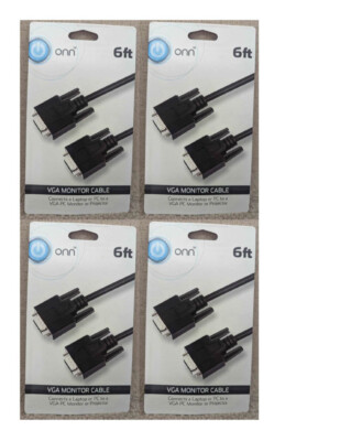 1 LOT OF 4 ONN ONA18HO004 VGA Monitor Cable | eBay