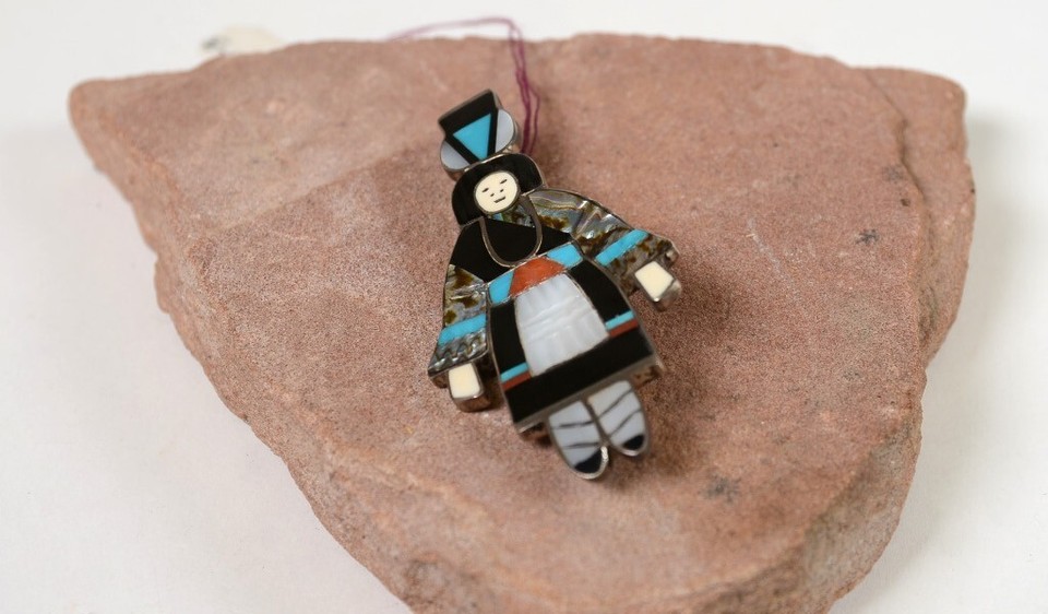 Zuni Olla Maiden Pin/ Pendant by Madeline Beyuka Late 20th Century 2 1/ ...