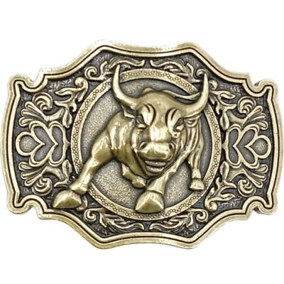 NYSE Raging Bull Western Belt Buckle Bronze finish square | eBay