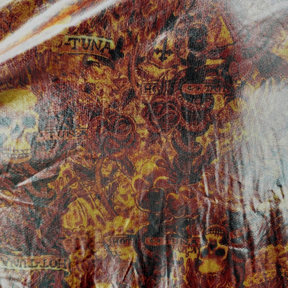 Club YMLA Mens XL "Hot Tuna" Shiny Short Sleeve Button-Up Shirt | eBay