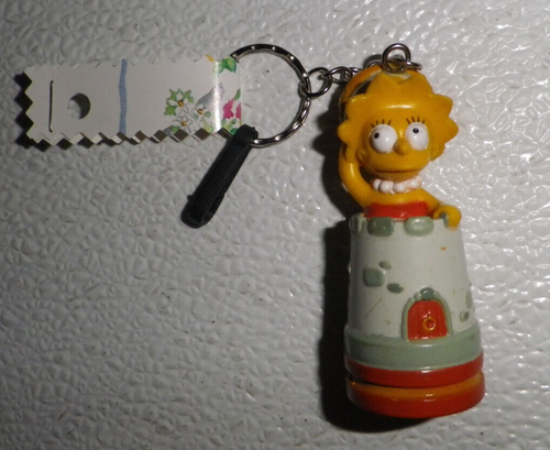 Lisa Simpson Keychain Keyring Handmade The Simpsons Vtg Backpack Clip ...