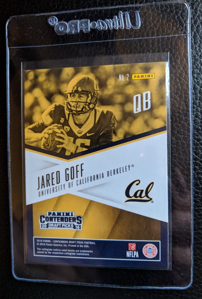 2016 PANINI CONTENDERS SCHOOL COLORS JARED GOFF ROOKIE CARD RC RAMS ...