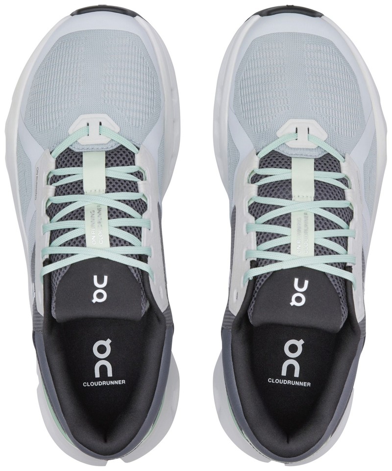 Men's On Brand White/Grey/Green Cloud Cloudrunner 2 OC Running Shoes ...