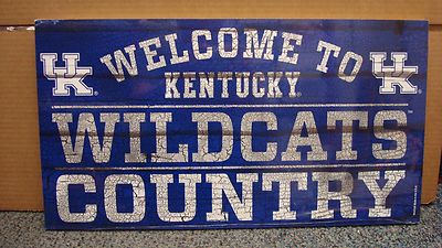 KENTUCKY WILDCATS WELCOME TO WILDCATS COUNTRY WOOD SIGN 13"X24'' NEW ...