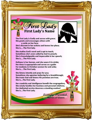 Pastor's Wife First Lady Personalized Photo Name Poem Gift Thanks ...