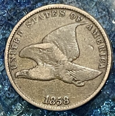 1858 FLYING EAGLE CENT EARLY COPPER PENNY US TYPE COIN WEAK REVERSE ...