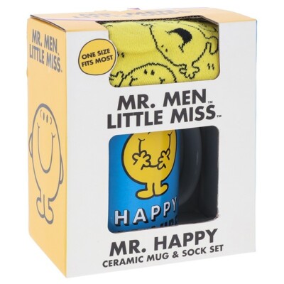 MR MEN MR HAPPY MUG and SOCKS SET - HAPPY DAD VIBES | eBay