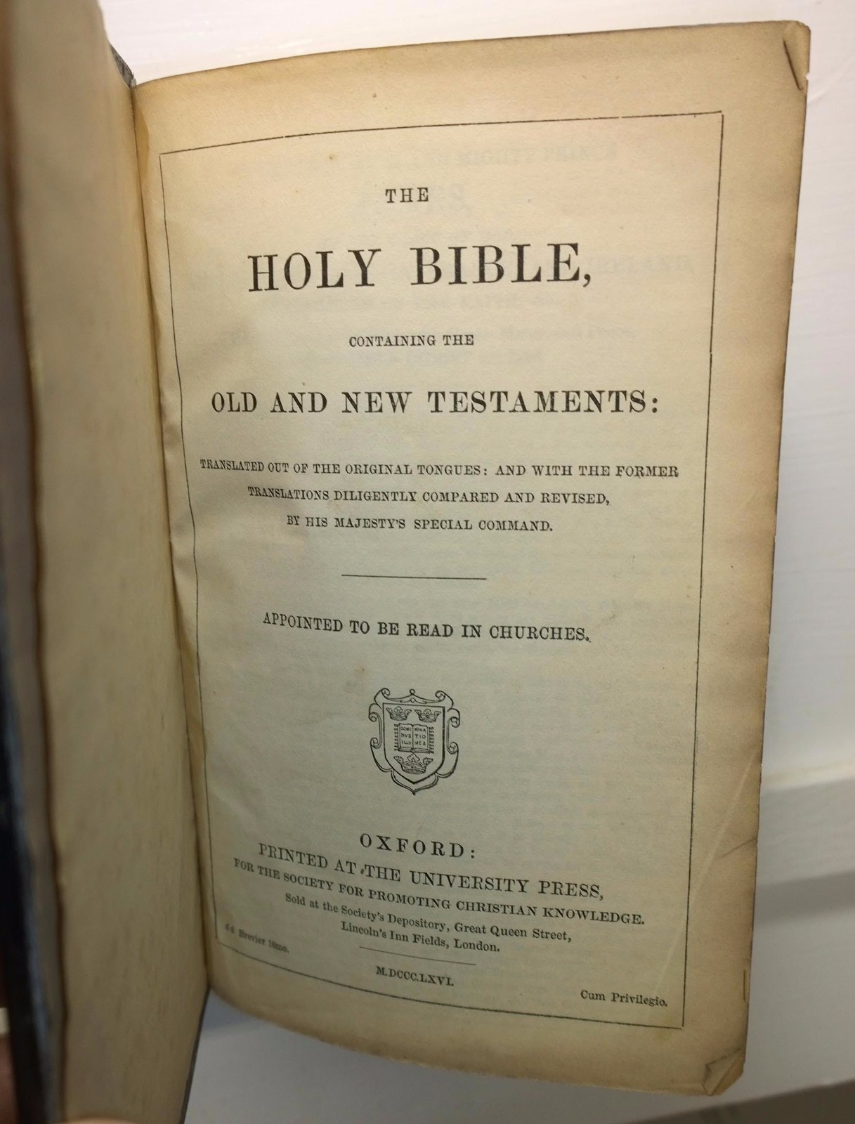 Holy Bible - Appointed to be Read in Churches, 1866, Oxford - RARE ...