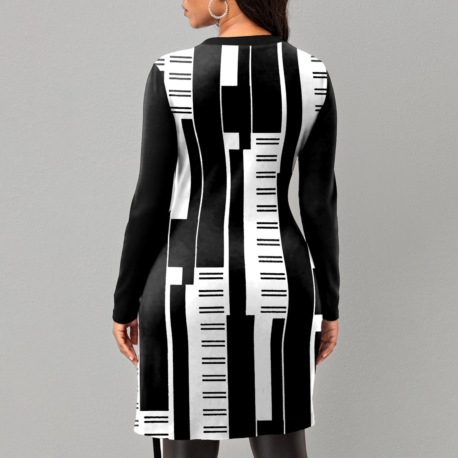 Women Top Slit Design Blouse Geometric Print with Side Split Hem Women ...