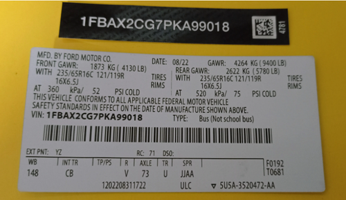 FORD ( FOMOCO) Vin plate or sticker (SET) | eBay