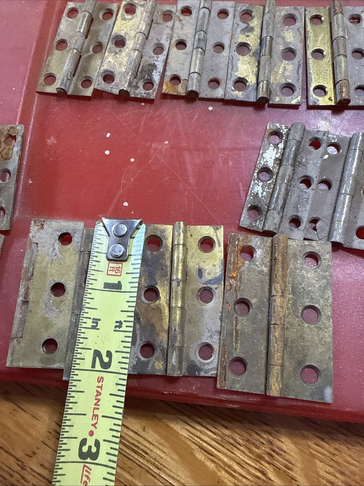 38 Antique Vintage Cabinet Door Hinges Narrow Classic Solid Brass Big ...