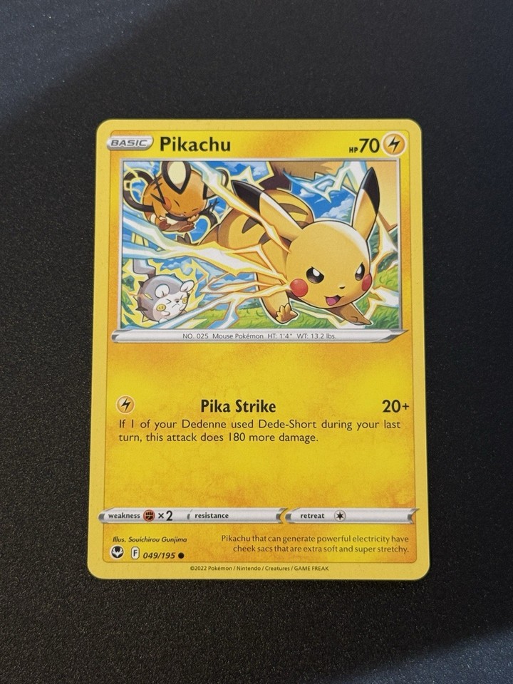 INSUFFICIENCT INK ERROR Pokémon TCG Pikachu Silver Tempest 049/195 ...