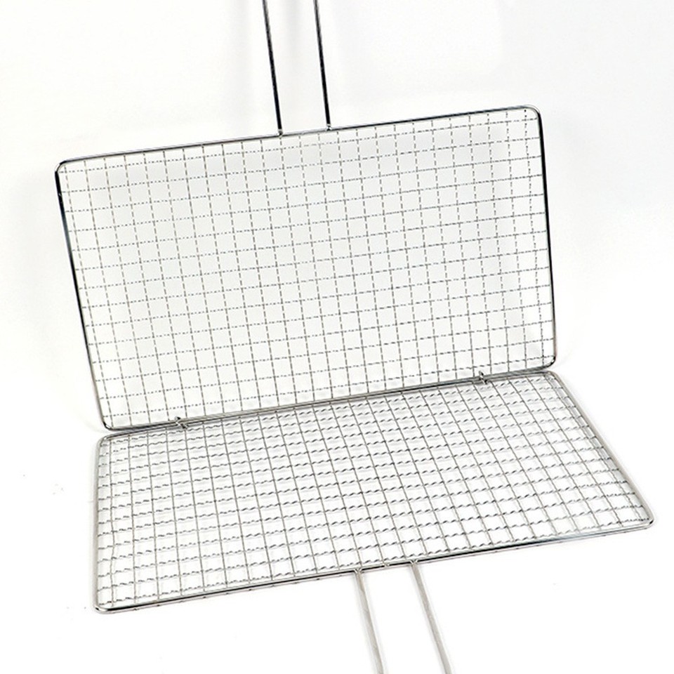 Stainless Steel Folding BBQ Net Suitable for Grilling Fish and Seafood ...