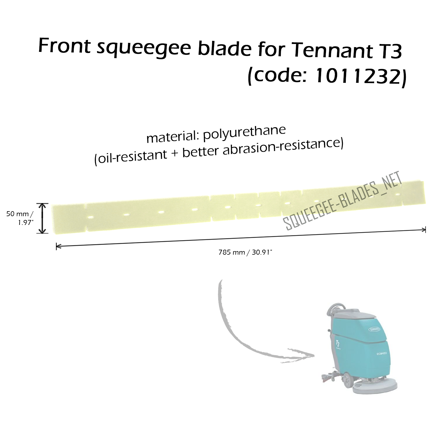 Front squeegee for TENNANT T3 - FREE SHIPPING - HUGE QUANTITY DISCOUNT ...