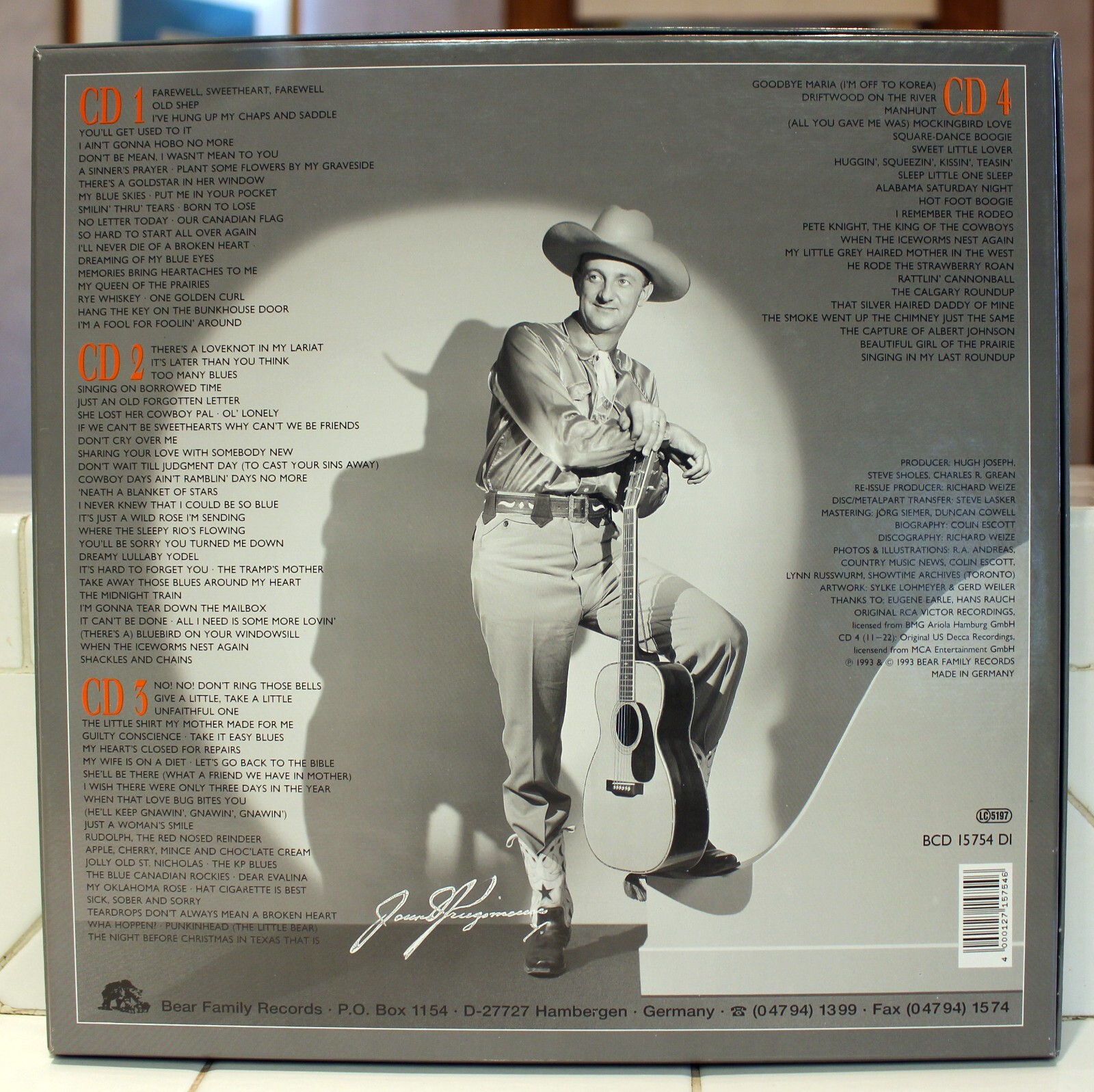 A Prairie Legend [Box] by Wilf Carter (CD, Nov-1993, 4 Discs, Bear ...