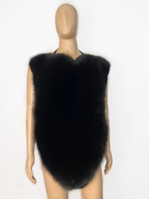 Fox Fur bodysuit Black Blue fox/Black Rex rabbit with outvert holes | eBay
