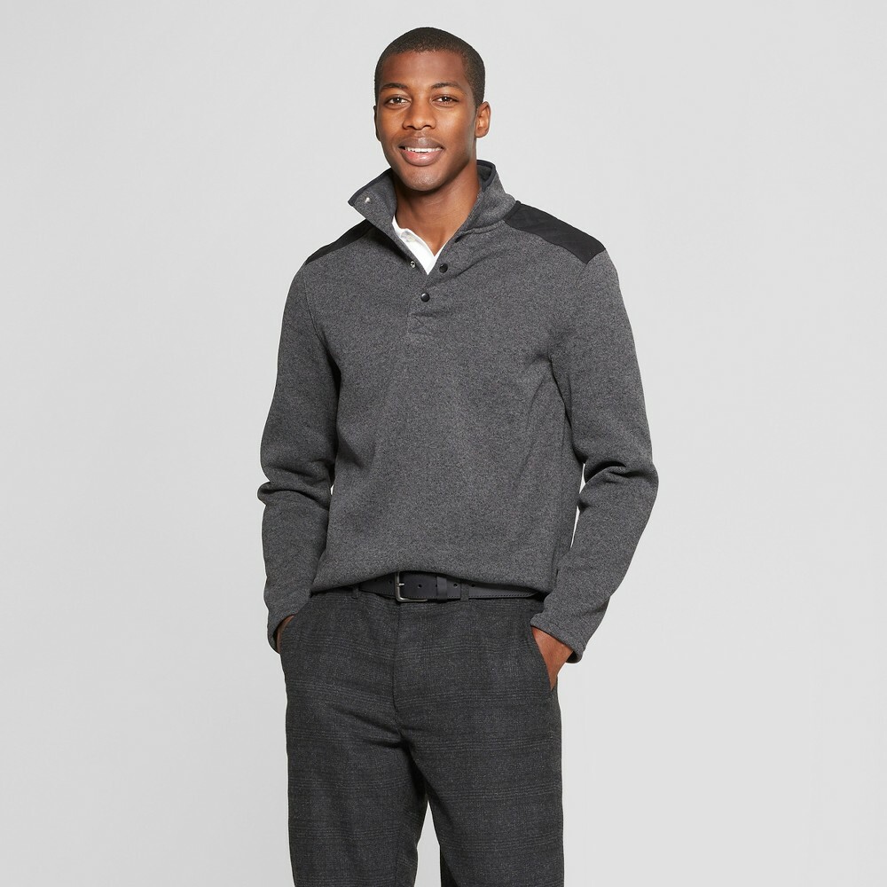 Goodfellow & Co Men's Standard Fit Sweater Fleece Quarter Snap ...