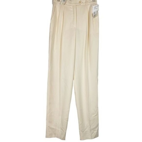 Vintage Escada Womens Pants Size EU 36 High waist Straight Leg Ivory ...