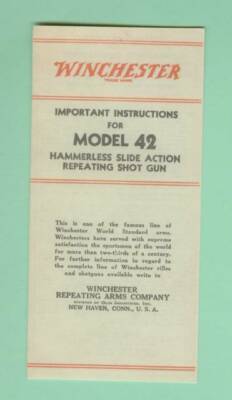 Winchester Model 42 Instruction Manual Reproduction | eBay