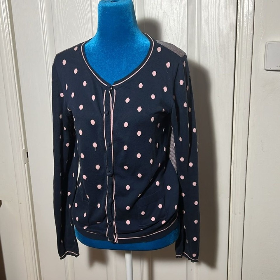 Valentino Red Cardigan Sweater Cotton Size S Polka Dots Super Cute Cozy ...