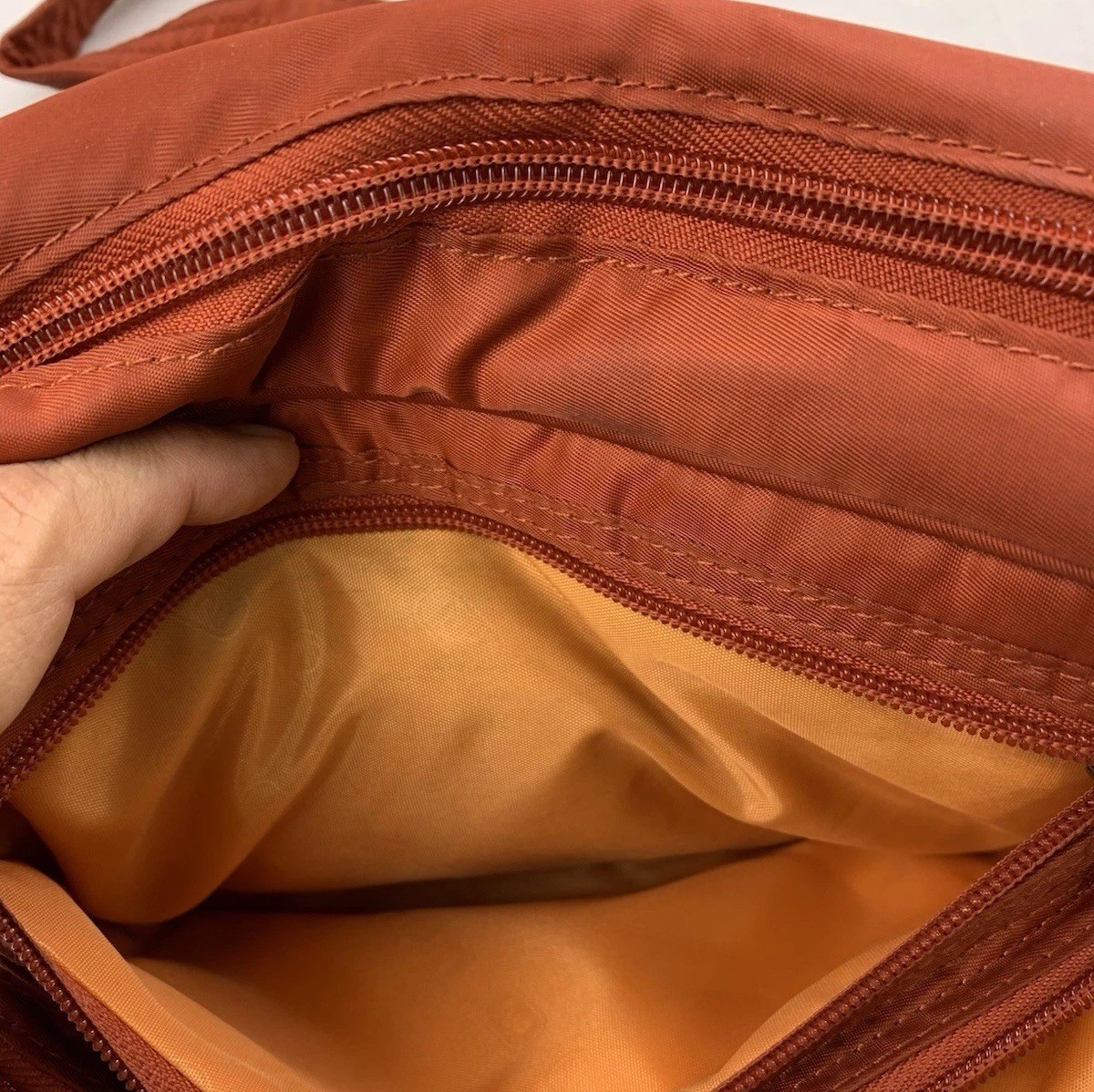 Lug CAROUSEL RFID Quilted Convertible Crossbody Bag Belt Orange Travel ...