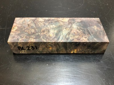 BL231 STABILIZED Double Dyed Maple Burl Knife Block Handle Pistol Grip ...