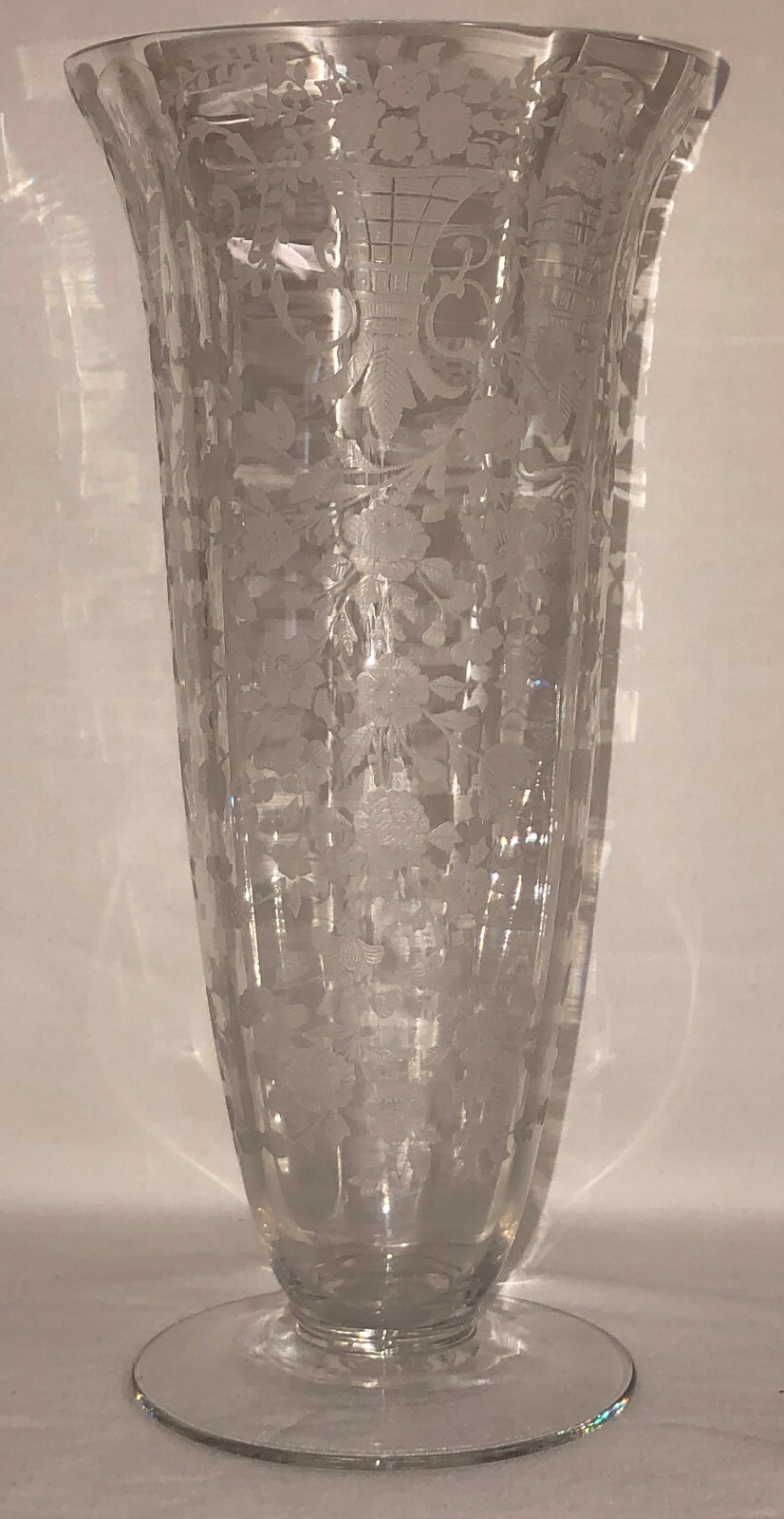 Cambridge PORTIA CRYSTAL 11" FOOTED FLOWER VASE #278 | eBay