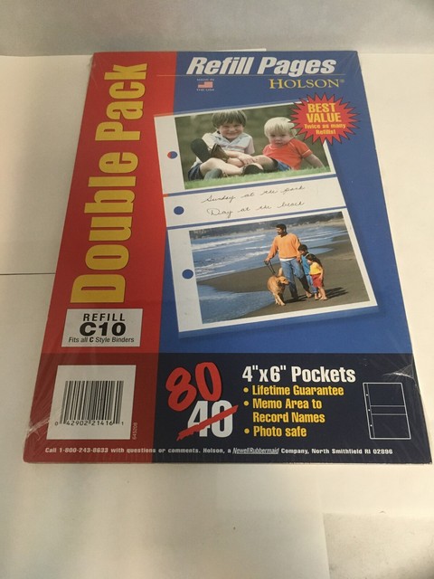HOLSON PHOTO ALBUM REFILL PAGES 4"x6" C Style Binders 5A for sale ...