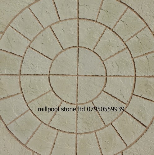 1.8M BUFF ROTUNDA CIRCLE SQ OFF PATIO PAVING SLABS STONES [DELIVERY ...