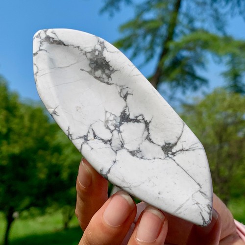 179G Natural White Howlite Quartz Crystal Stone Carved Bowl Carving ...