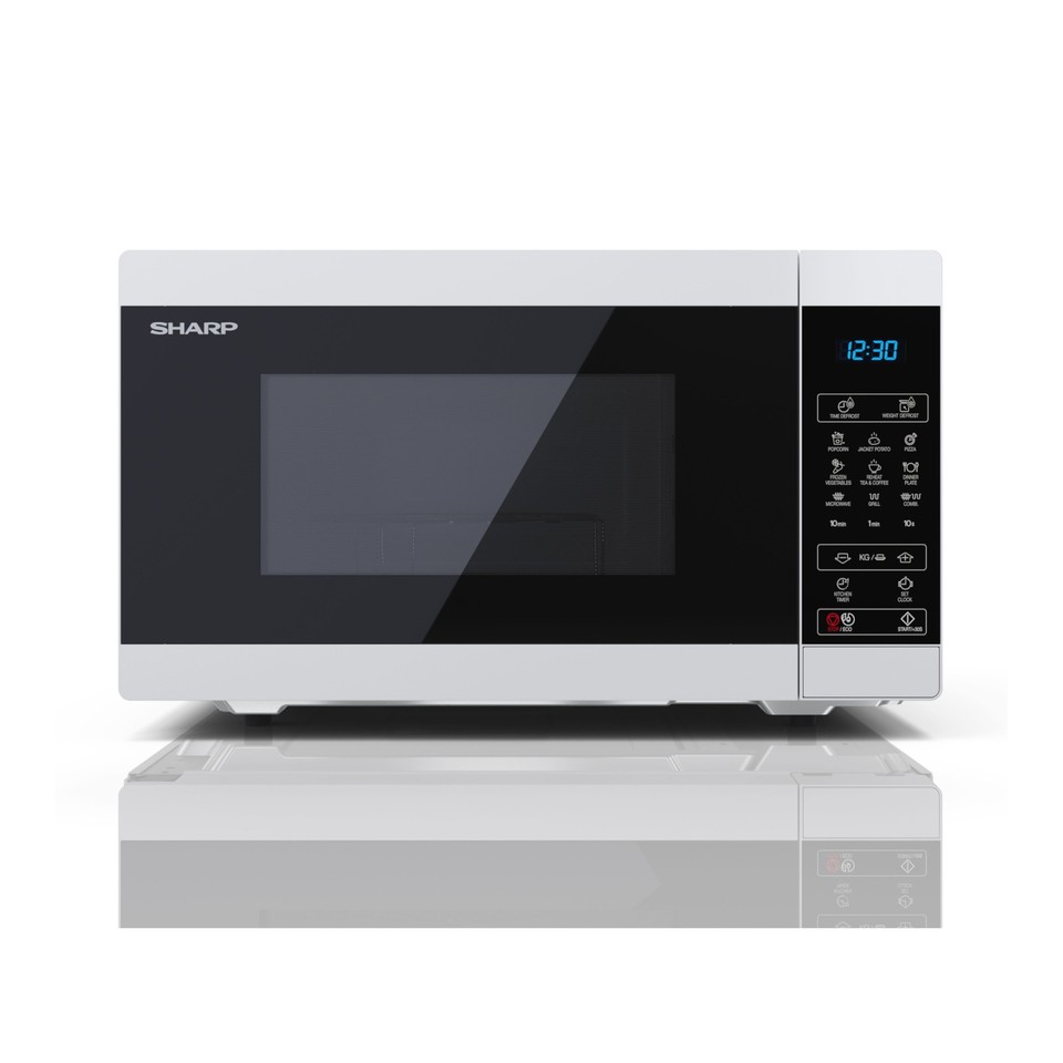 Sharp White 25 Litre 900W Microwave - 1000W Grill, Touch Control - YC ...