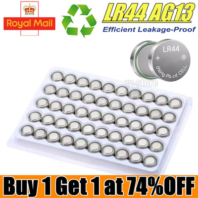 LR44 AG13 Cell Coin Watches Battery L1154 357 SR44 Alkaline Button ...