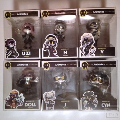 Uzi N V J Doll Cyn Murder Drones 6x Animatez Vinyl Figure Set Glitch ...