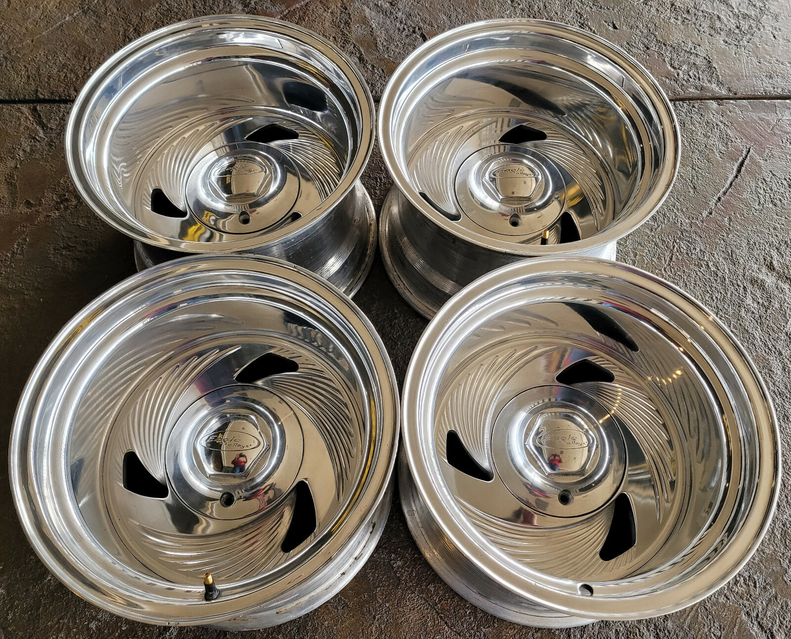5x5 Eagle alloy Trifan 15x10 wheel Chevy rim Boyd Prime Centerline 028 ...