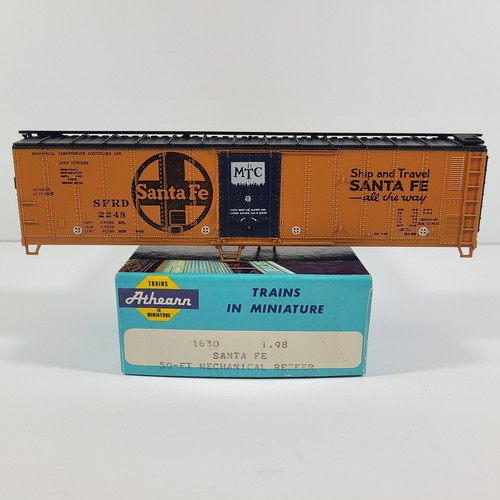 Athearn HO Scale Santa Fe 50 Ft Mechanical Reefer Car 1630 Unbuilt Kit ...