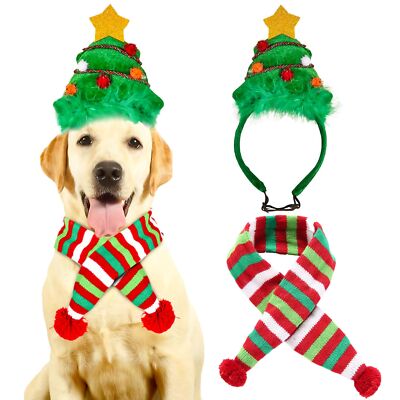 Christmas Tree Hat Headband Funny Holiday Photo Prop Dog Costume ...