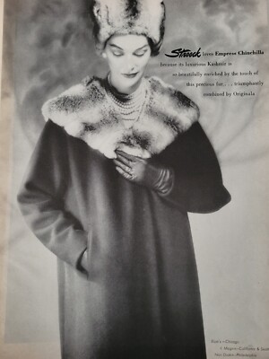 1958 Women's Originala Stroock coat Empress Chinchilla Kashmir fur ...