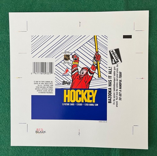 1989-90 Topps Hockey Wax Pack Wrapper Proof. From the Topps Vault ...
