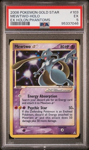 Pokemon Mewtwo Gold Star EX Holon Phantoms Ultra Rare Holo #103 PSA 5 ...