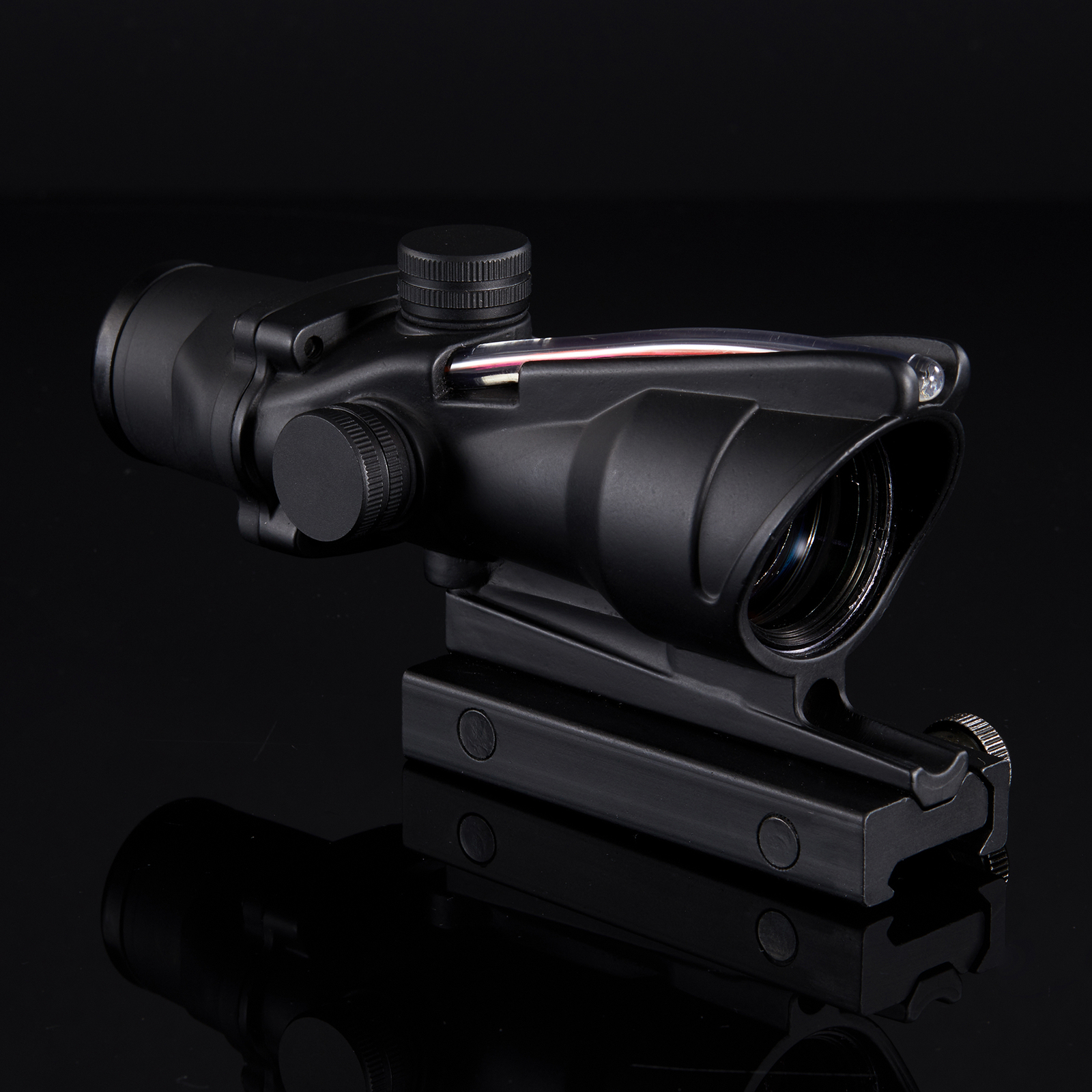 Tactical 4x32 ACOG Rifle Scope with True Fiber Optic Red Illuminated ...