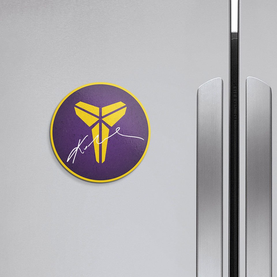 Koby Bryant Logo Signature Emblem | 4'' X 4'' Round Decorative Magnet ...